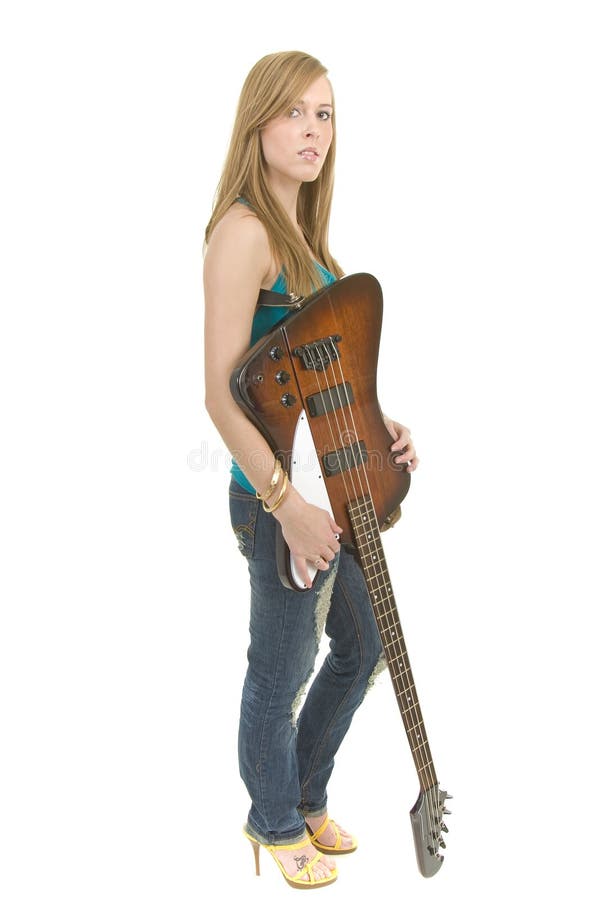 Stunning Bass Player stock image. Image of woman, instrument - 12621539