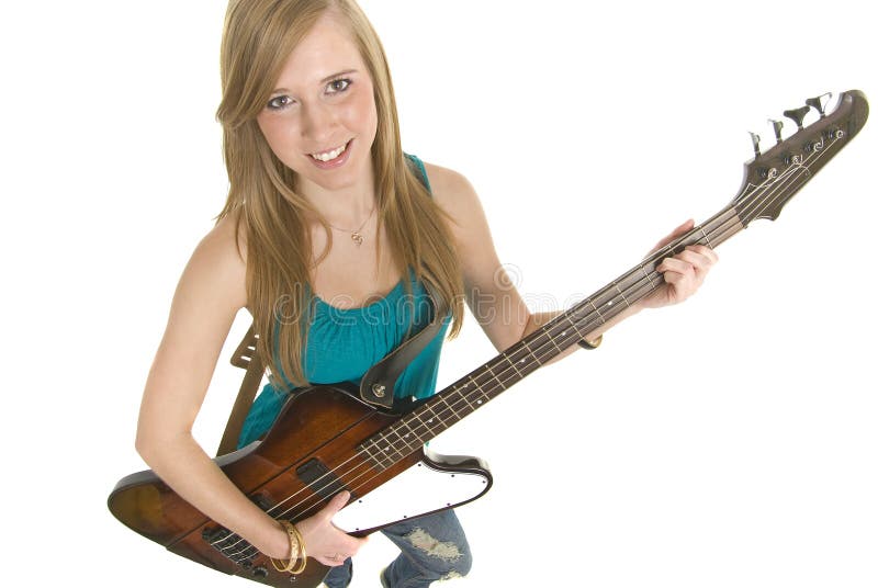 Stunning Bass Player stock image. Image of woman, instrument - 12621539