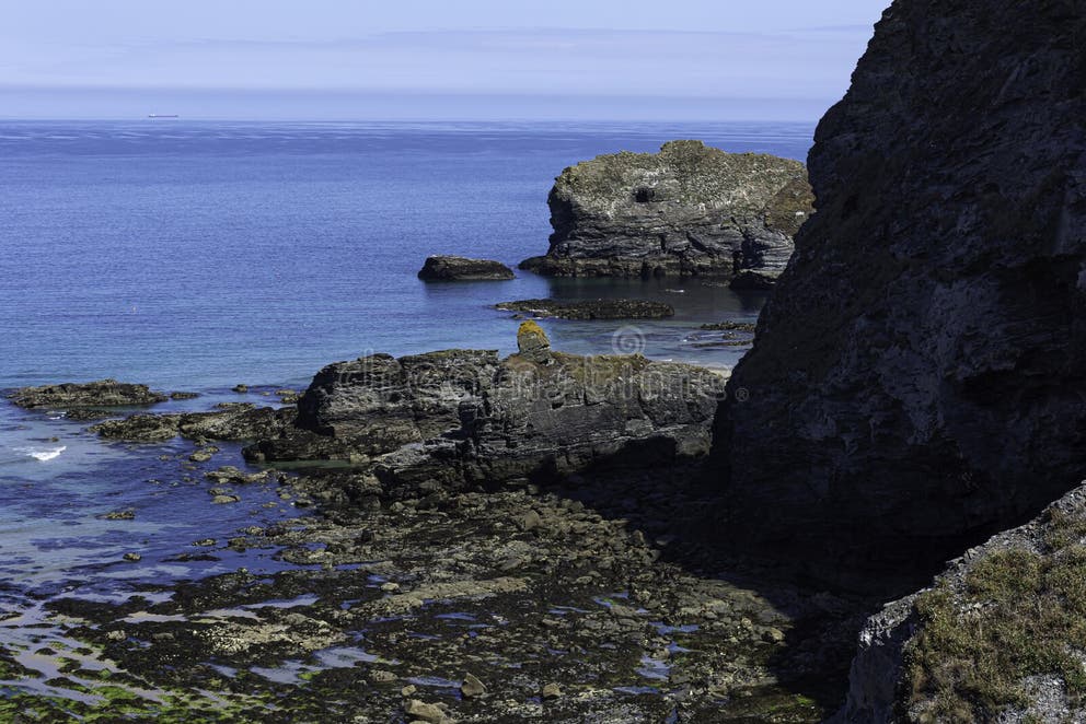 Stunning Bay on Cornwall Coast Stock Photo - Image of coastal, path ...