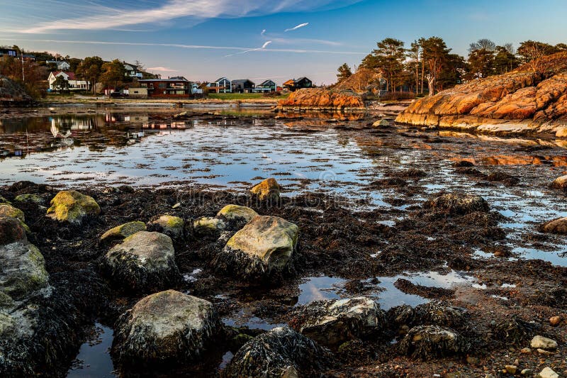 Stunning Beach in Larvik, Norway, Illuminated by the Warm, Golden Rays ...
