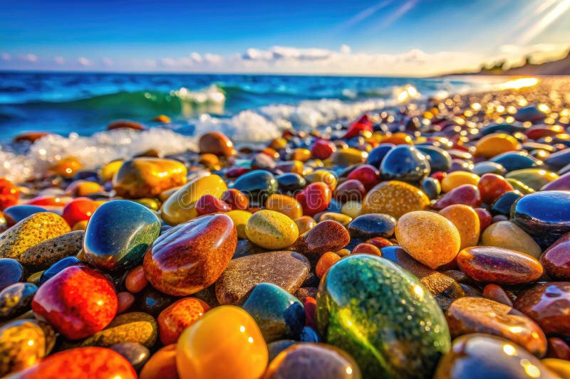 Stunning Beach Stone Textures a Vibrant Coastal Background Captured in ...