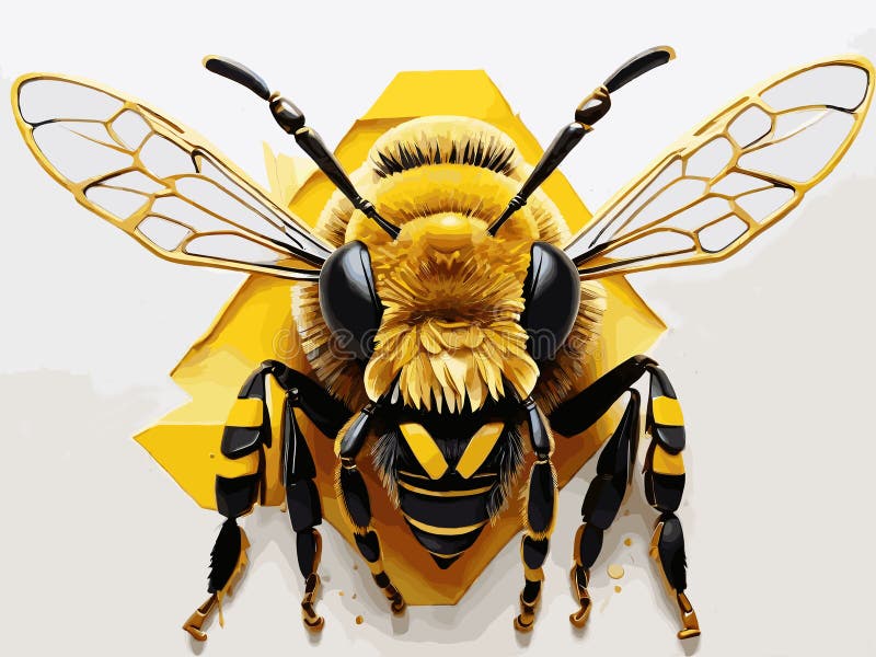 Stunning Bee, Buzzing Elegance Stock Illustration - Illustration of ...