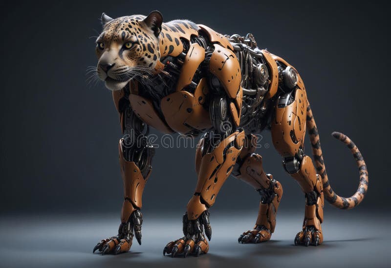 The Stunning Bionic Panther Robot Stock Illustration - Illustration of ...