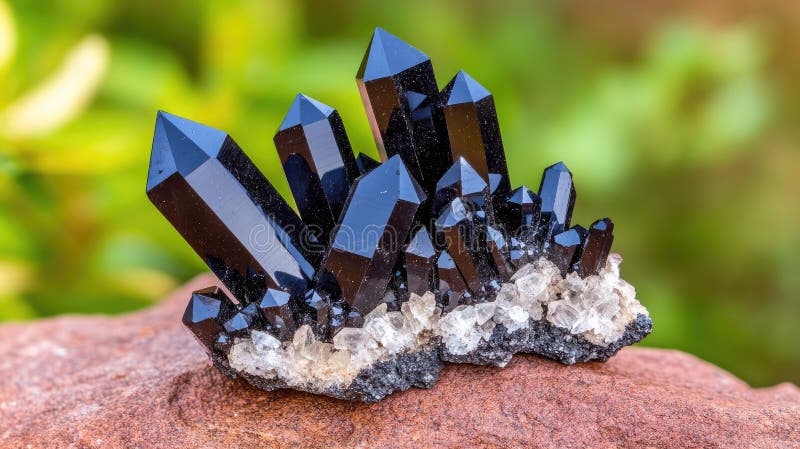 A Stunning Black Crystal Cluster Showcases Its Sharp Points and Natural ...