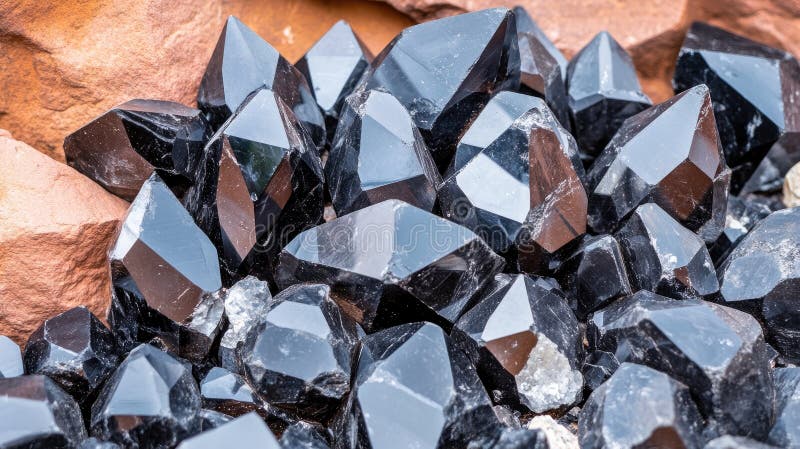 A Stunning Black Crystal Cluster Showcases Its Sharp Points and Natural ...