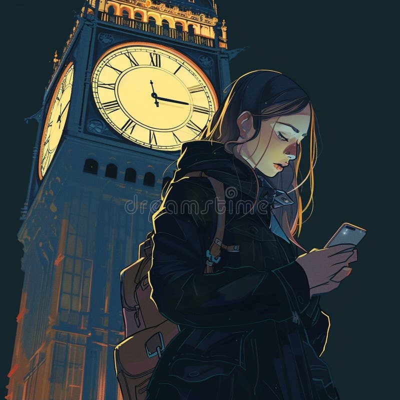 Stunning Black Jacket with a Majestic Clock Tower Backdrop, Capturing a ...