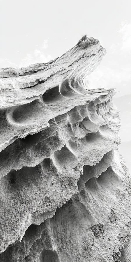 Stunning Black and White Abstract Rock Formation with Unique Erosion ...