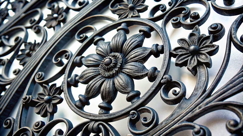 Stunning Black Wrought Iron Floral Design Stock Illustrations – 13 ...