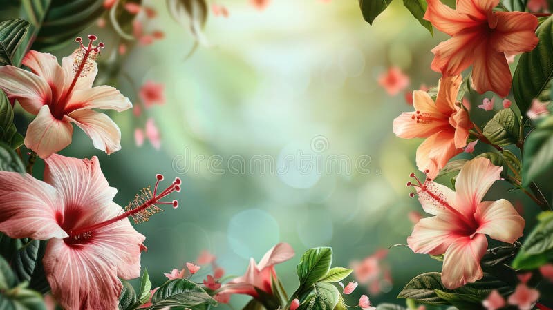 Blank Canvas Floral Frame: Customize with Your Own Text Stock ...