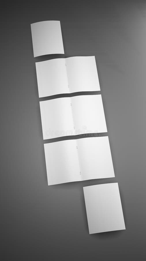 Stunning Blank 8-Page Flat Layout Mock-up Template Stock Illustration ...