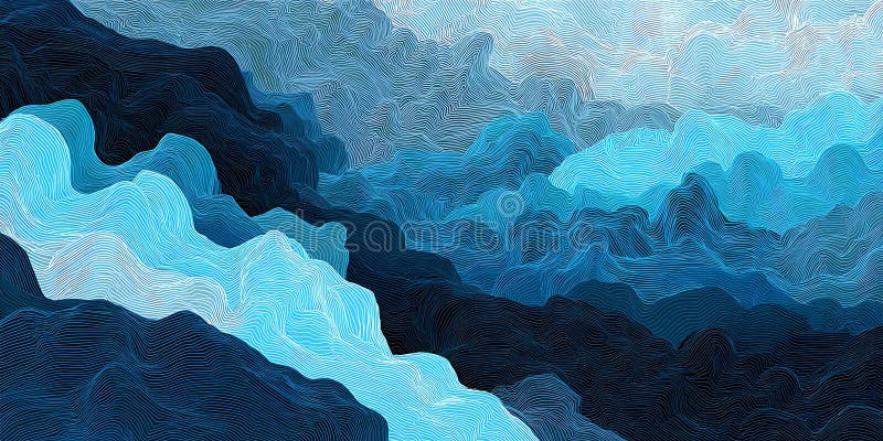 Stunning Blue Abstract Art Oceanic Hues Textural Depth Stock ...