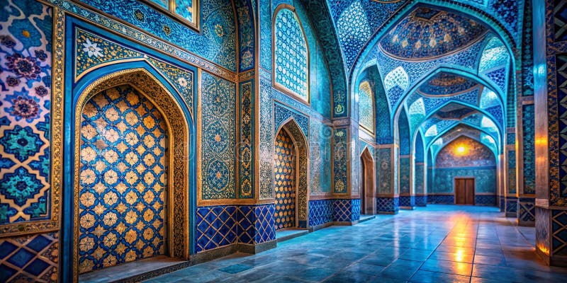 Stunning Blue Arabesque Patterns of Yazd Mosque an Intricate ...