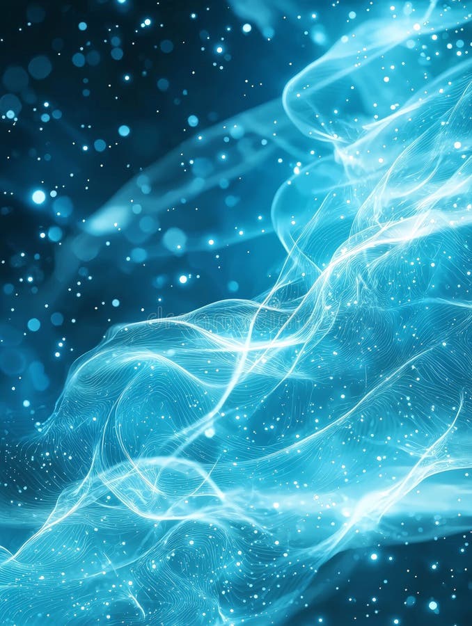 Stunning Blue Background with White Swirls and Stars for Creative ...