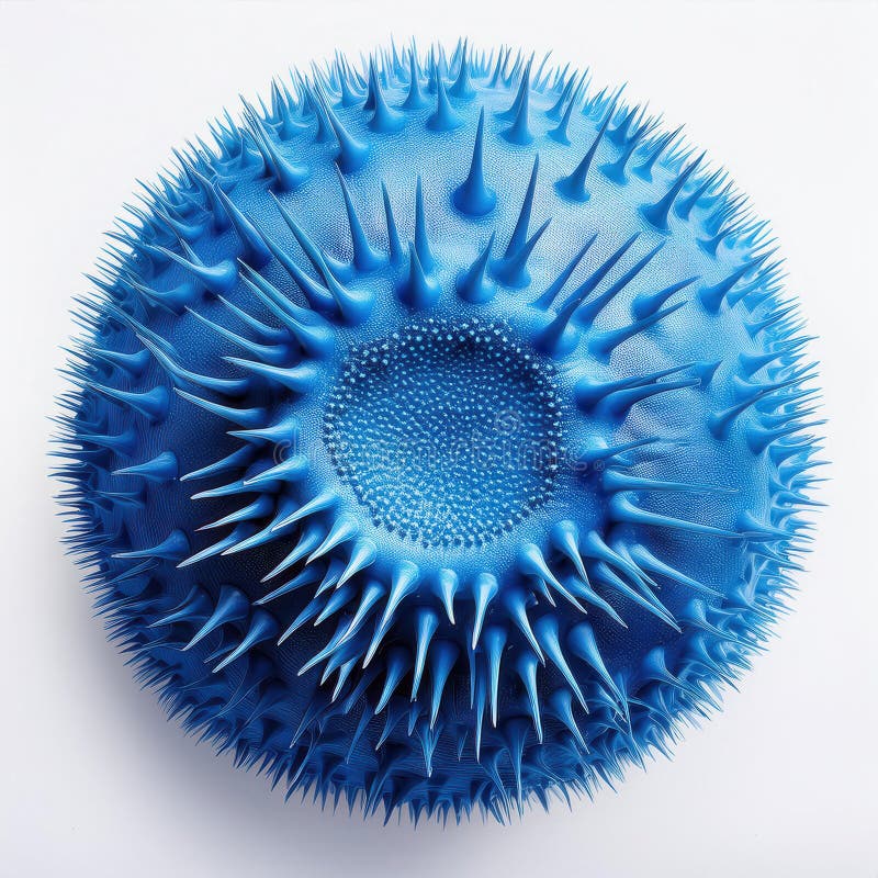 Vibrant Blue Circular Shape with Spikes Showcasing Intricate Details ...