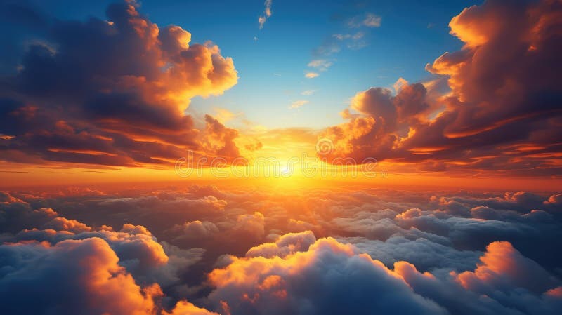 Stunning blue clouds stock illustration. Illustration of tranquil ...