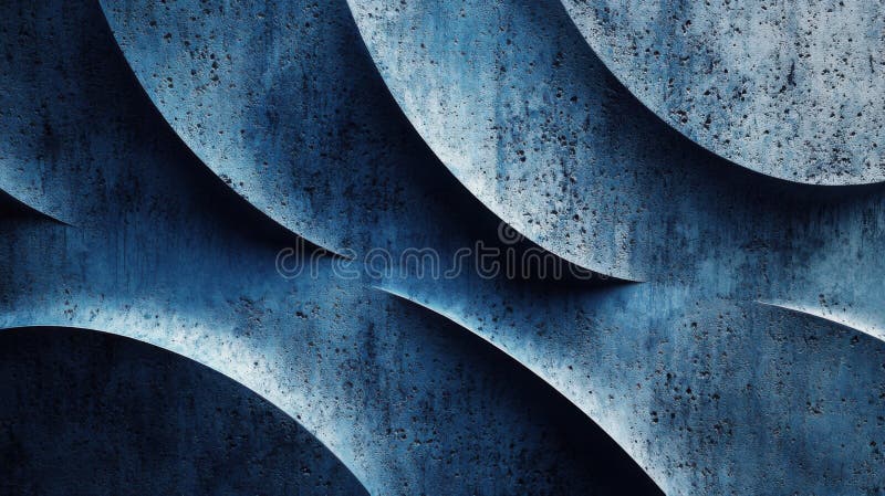 Abstract Blue Concrete Curves Texture. AI Generated Stock Illustration ...