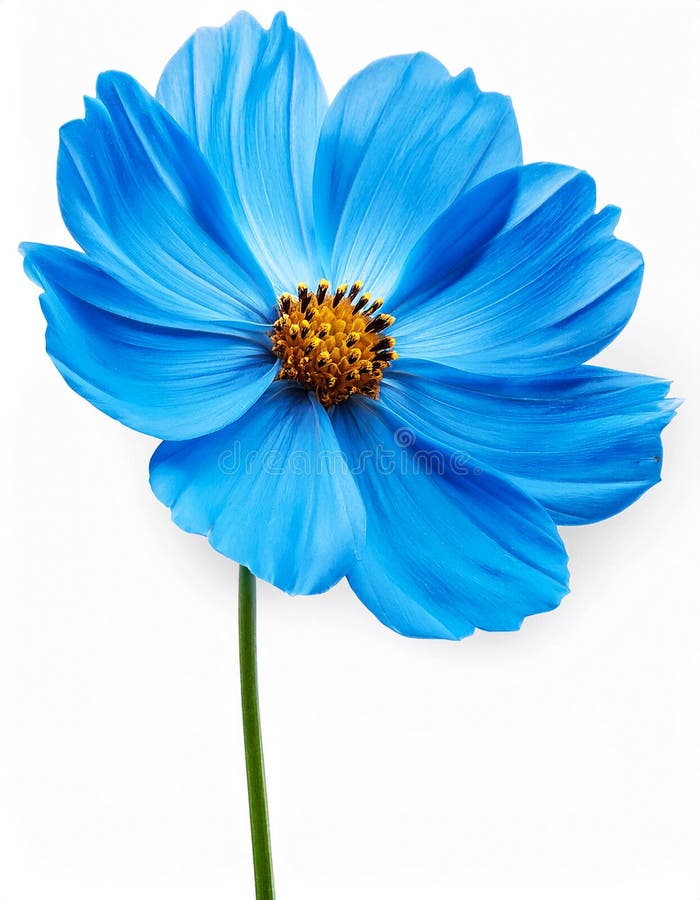 A Stunning Blue Cosmos Flower Element Stock Illustration - Illustration ...