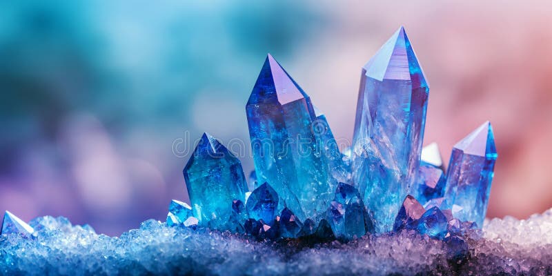 Stunning Blue Crystal Cluster Gemstone Mineral High Quality Image Stock ...