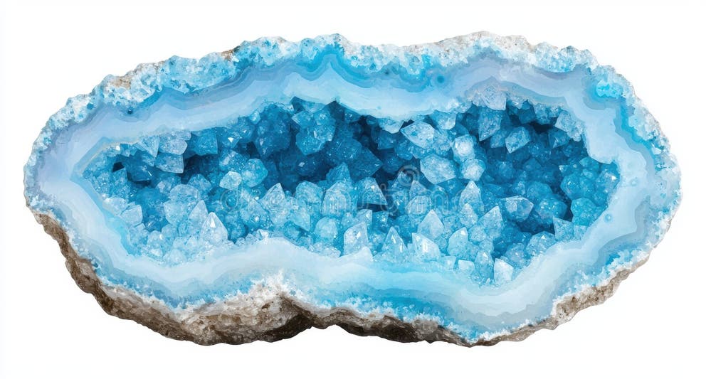 Stunning Blue Crystal Geode Stock Illustration - Illustration of ...