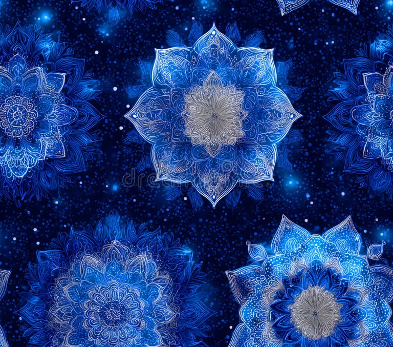 Stunning Blue Crystal Snowflake Pattern Perfect for Winter Designs ...