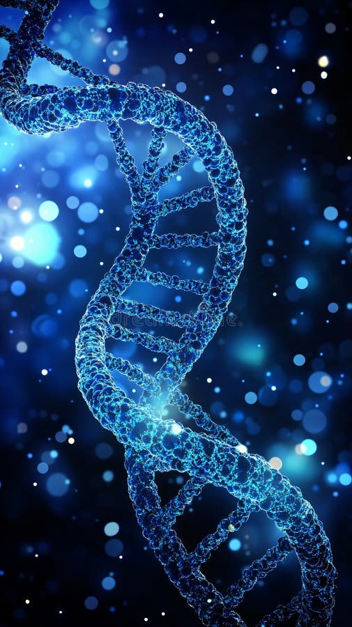 Stunning Blue DNA Strand Double Helix Abstract High Quality Image Stock ...