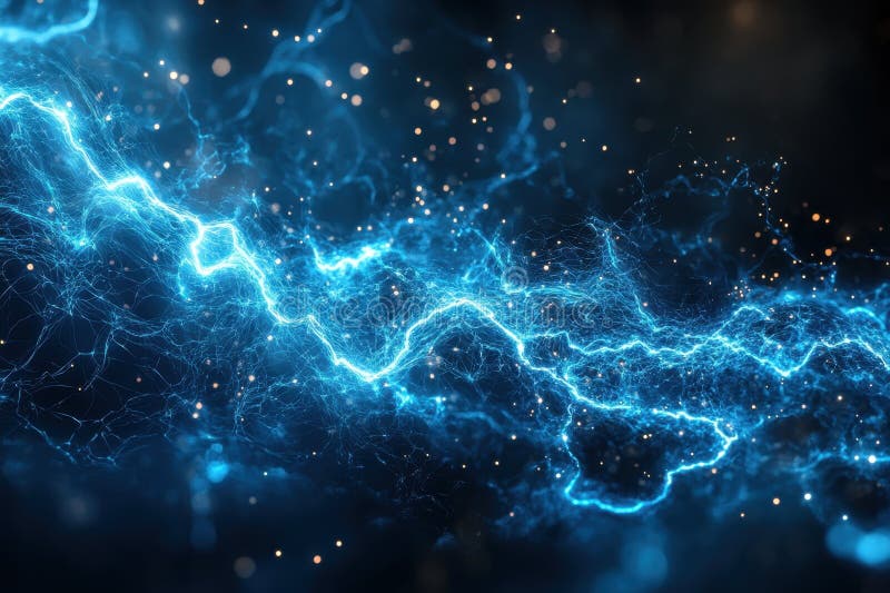 A Stunning Blue Electric Spark and Energy Visualization in a Dark ...