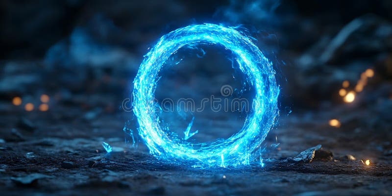 Stunning Blue Energy Ring Abstract Background Image Stock Illustration ...