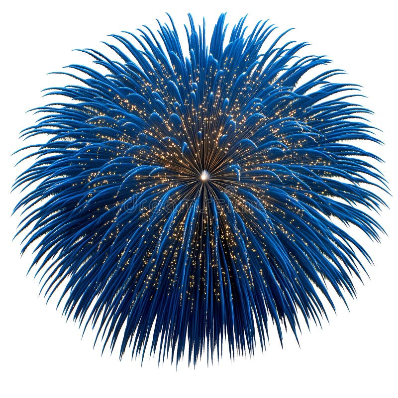 Stunning Blue Fireworks Explosion Isolated on White Background Perfect ...