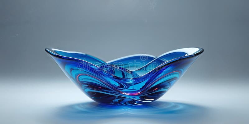 Stunning Blue Glass Dish - Modern Decorative Plate. Stock Image - Image ...