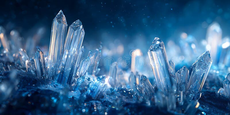 Stunning Blue Ice Crystals a CloseUp Macro View Stock Illustration ...