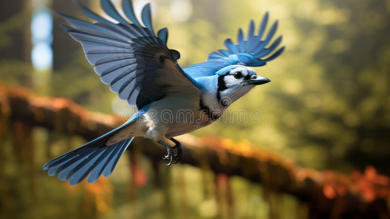 Stunning Blue Jay in Flight: Vray Tracing Meets Nikon D850 Stock ...