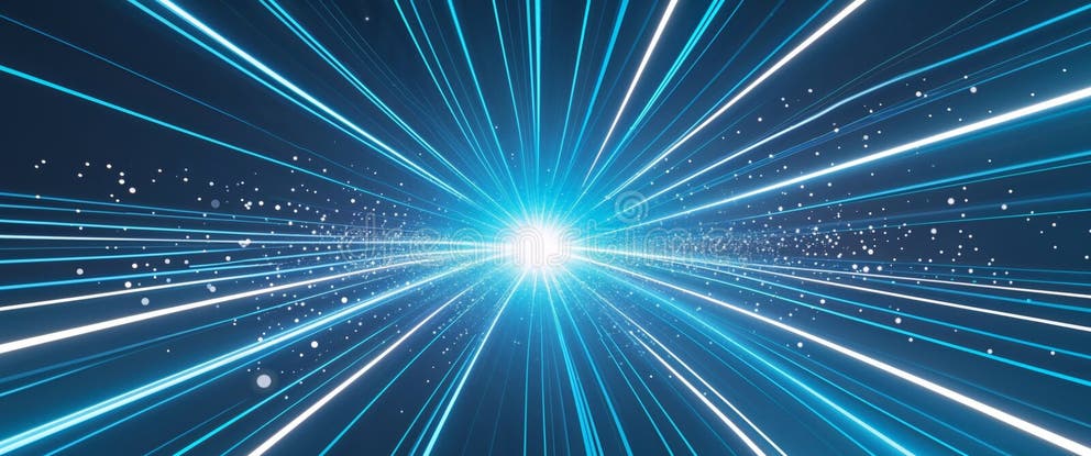 Stunning Blue Light Burst with Dynamic Bright Lines and Particles Stock ...