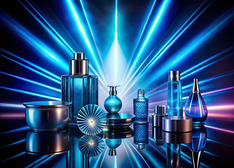 Stunning Blue Light Effects Showcase Modern Design Product on a Sleek ...