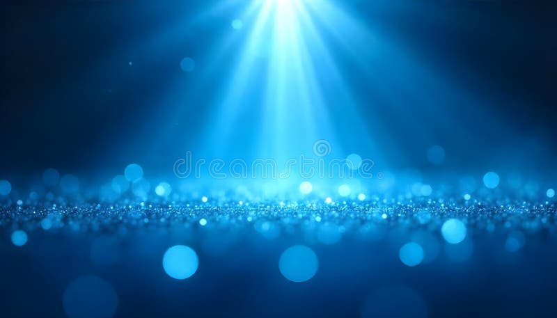 A Brilliant Blue Light Shines Down, Creating a Sparkling and Bright ...