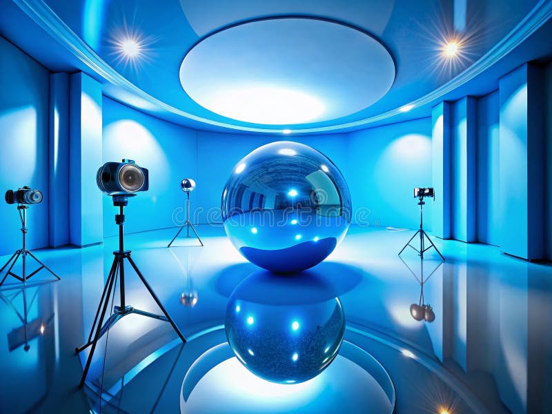 Stunning Blue Lit Abstract HDRI Spherical Panorama for Photography and ...