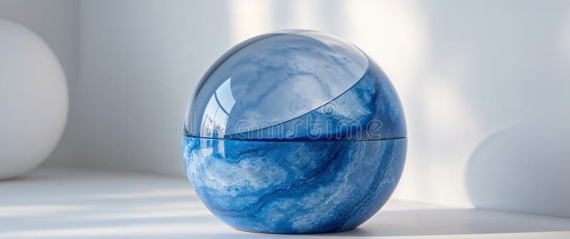 Stunning Blue Marble Design Object - Modern Decorative Piece Stock ...