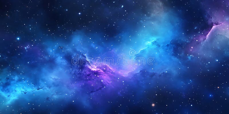 Stunning Blue Nebula Background Cosmic Space Image Stock Illustration ...