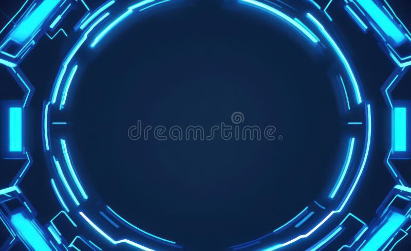 Stunning Blue Neon Technology Frame Showcases Layered Textures and ...