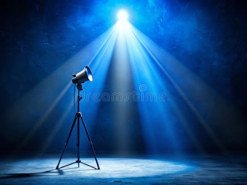 Stunning Blue Night Scene with Dramatic Spotlight a Captivating ...
