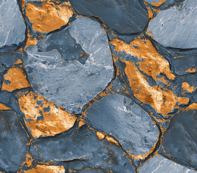 Stunning Blue and Orange Stone Texture Seamless Pebble Pattern for ...