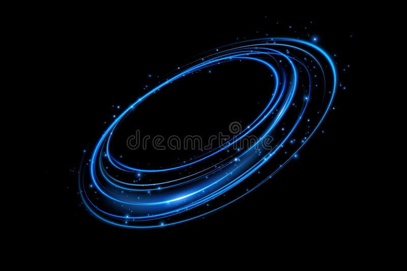 Stunning Blue Spiral Light Effects Featuring Particles Over a Deep ...