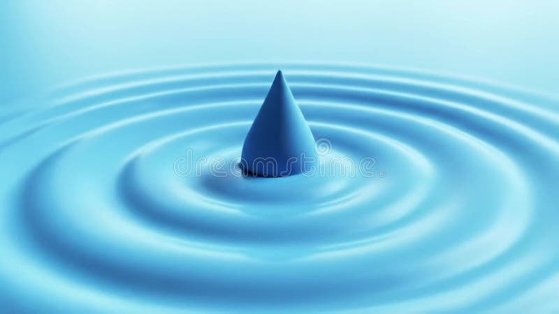 Stunning Blue Water Drop Impacting a Calm Surface Creating Concentric ...