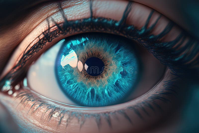 Stunning Blue Womans Eye Closeup Stock Illustration - Illustration of ...