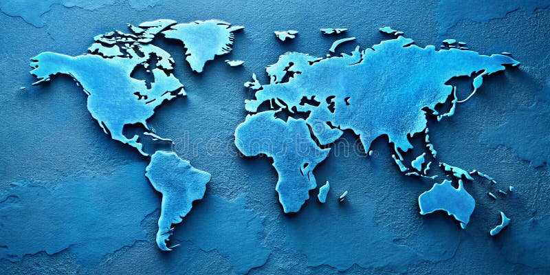 Stunning Blue World Map Background a Visual Representation of Global ...