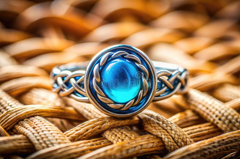 Stunning Blue Woven Ring Texture Background for Elevated Food ...