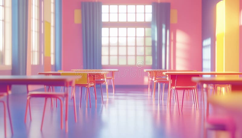 Stunning Blur Bright Classroom Study Room Panoramic Windows Gorgeous Lighting Stock Photos ...