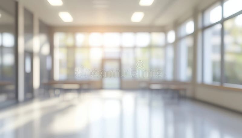 Stunning Blurred Views of a Bright Classroom and Study Room with ...