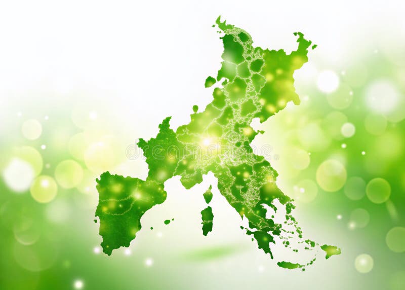 Stunning Bokeh Effect Map of the Philippines a Vibrant Green Map on a ...
