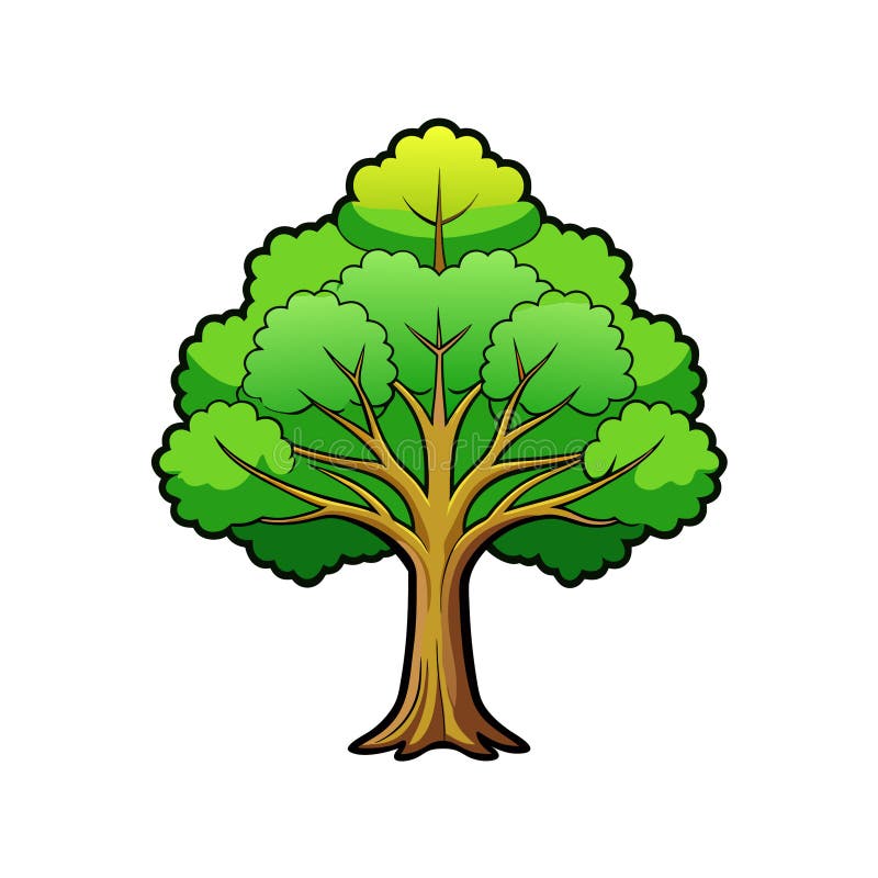 Stunning Poplar Tree Bold Design Stock Illustration - Illustration of ...