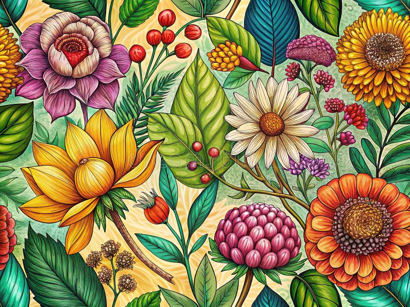 Stunning Botanical Double Exposure Illustration Delicate Line Art ...